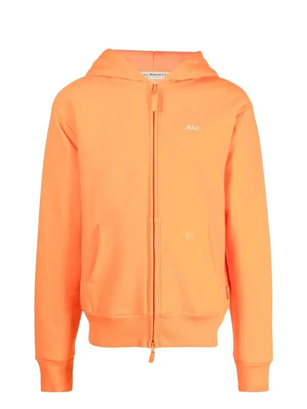 ADVISORY BOARD CRYSTALS Logo-print Zip-up Hoodie - Orange