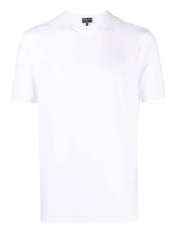 Giorgio Armani Crew-neck Plain T-shirt - White