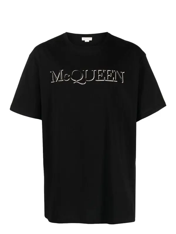 Alexander McQueen Logo-embroidered T-shirt - Black