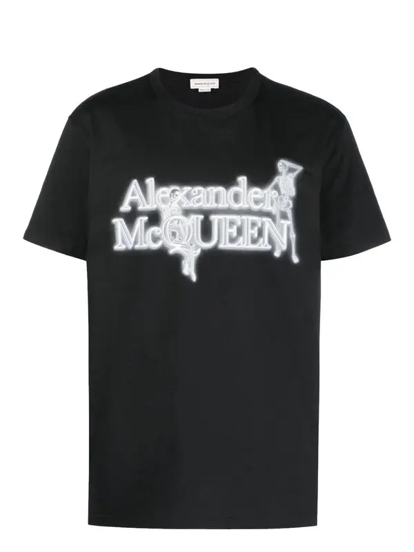 Alexander McQueen Logo-print Cotton T-shirt - Black