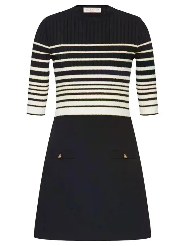 Valentino Garavani Striped Lurex Minidress - Blue