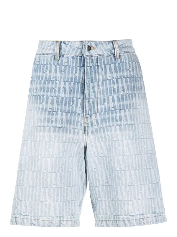 Amiri Jacquard Snap-off Denim Shorts - Blue