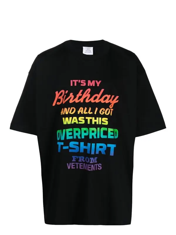 Vetements Graphic-print Cotton T-shirt - Black