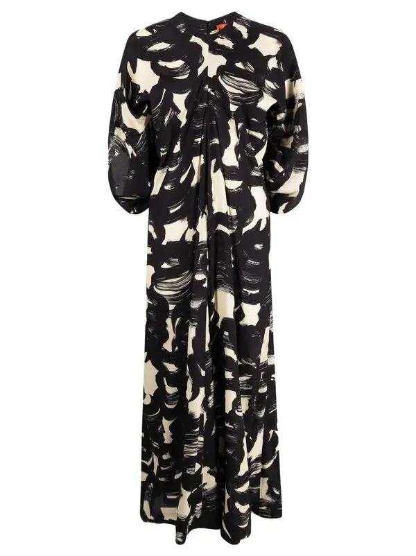 Colville Cocoon Brushstroke-print Maxi Dress - Black