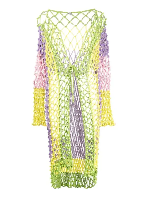 Celiab Rubino Open-knit Kaftan - Yellow