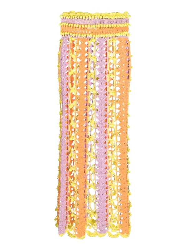 Celiab Argento Open-knit Maxi Skirt - Yellow