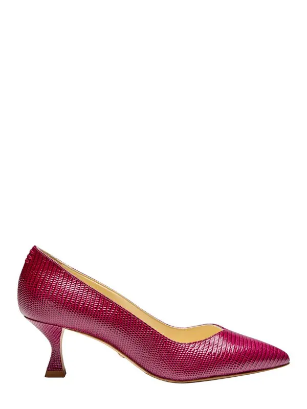 Sarah Flint Perfect Kitten Pump 50 - Deep Burgundy Lizard Embossed