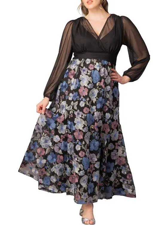 KIYONNA Isabella Embroidered Gown - Floral Frolic