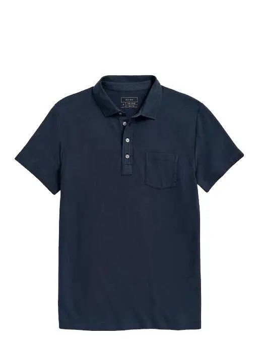 Billy Reid Pensacola Pima Cotton Piqué Polo - Carbon Blue