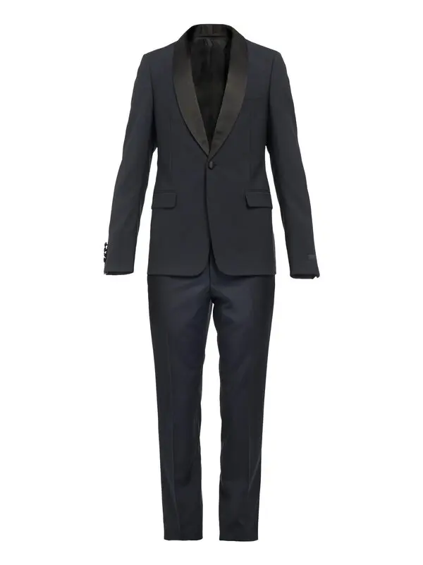 Prada Wool And Mohair Tuxedo - Blue/black