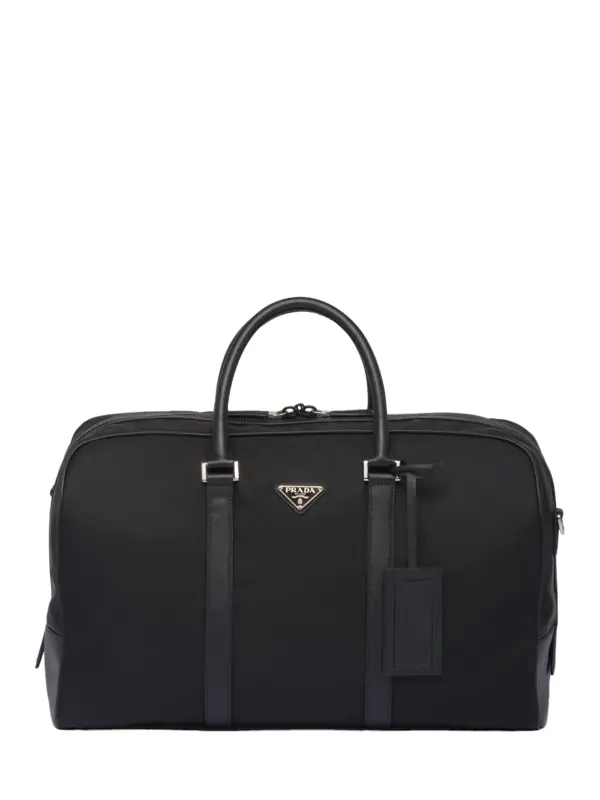 Prada Re-nylon And Saffiano Leather Duffel Bag - Black