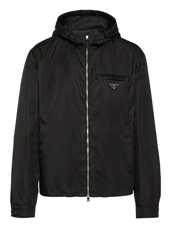 Prada Re-nylon Hooded Blouson Jacket - Black