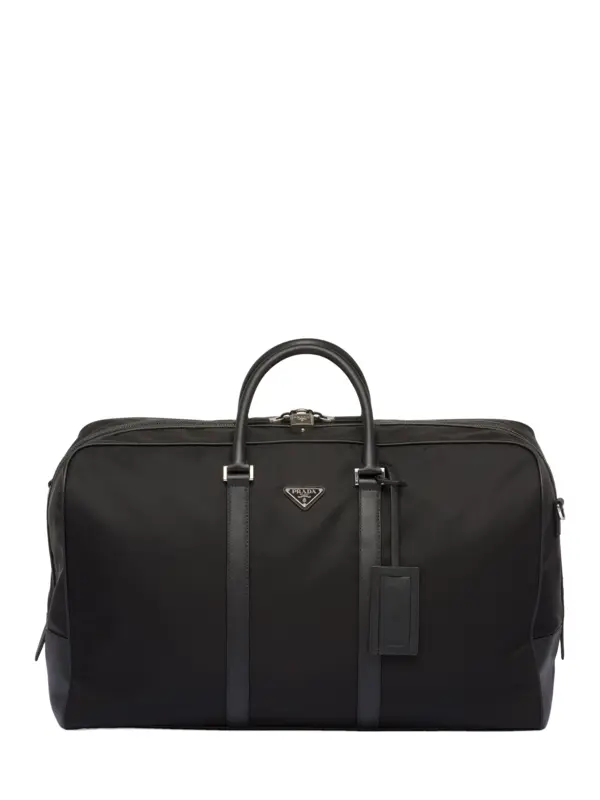 Prada Re-nylon And Saffiano Leather Duffle Bag - Black
