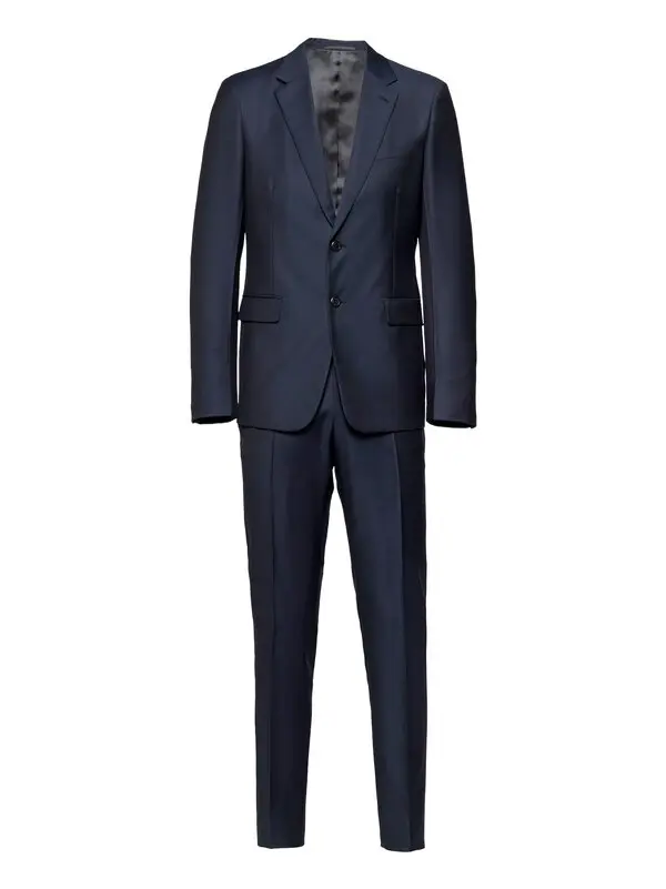 Prada Single-breasted Wool Suit - Blue
