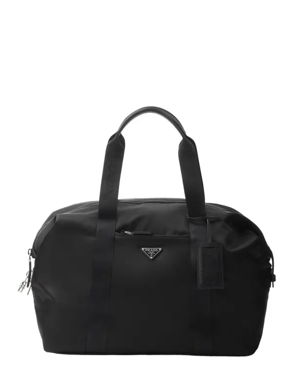 Prada Re-nylon And Saffiano Leather Duffle Bag - Black