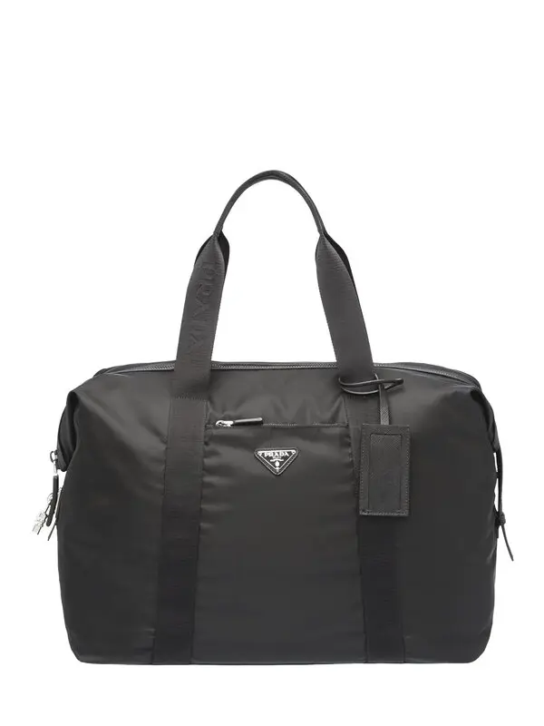 Prada Re-nylon And Saffiano Leather Duffle Bag - Black