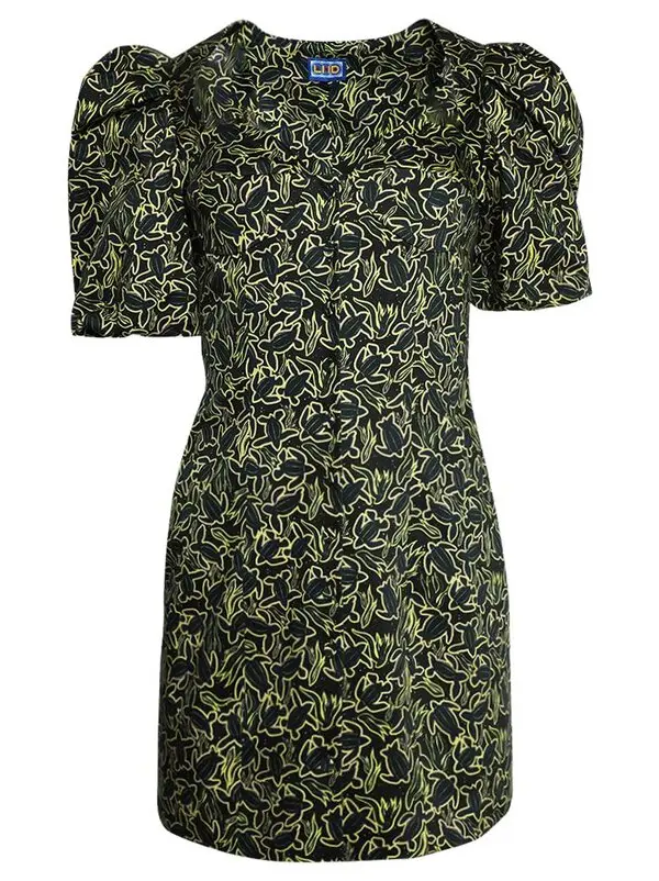 Lhd The Avena Dress - Sea Turtle Black And Yellow