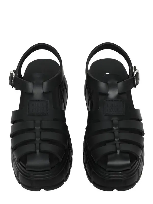 Miu Miu Platform Fisherman Sandals - Black
