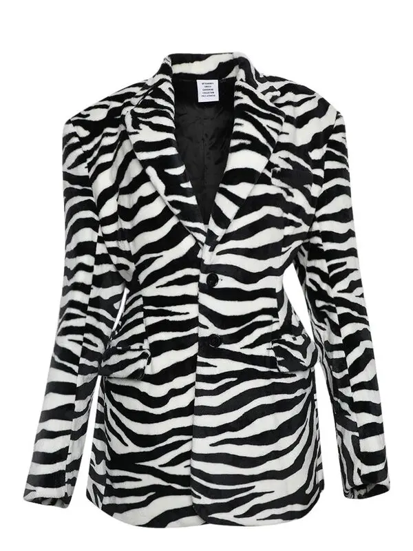 Vetements Fleece Hourglass Tailored Jacket - Zebra