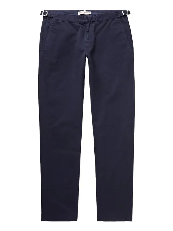 Orlebar Brown Fallon Straight-leg Cotton-blend Twill Trousers - Blue