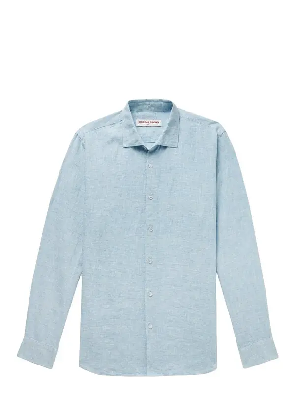 Orlebar Brown Giles Linen Shirt - Blue