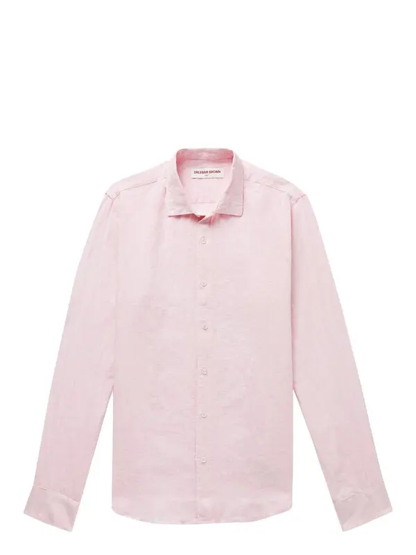 Orlebar Brown Giles Linen Shirt - Pink