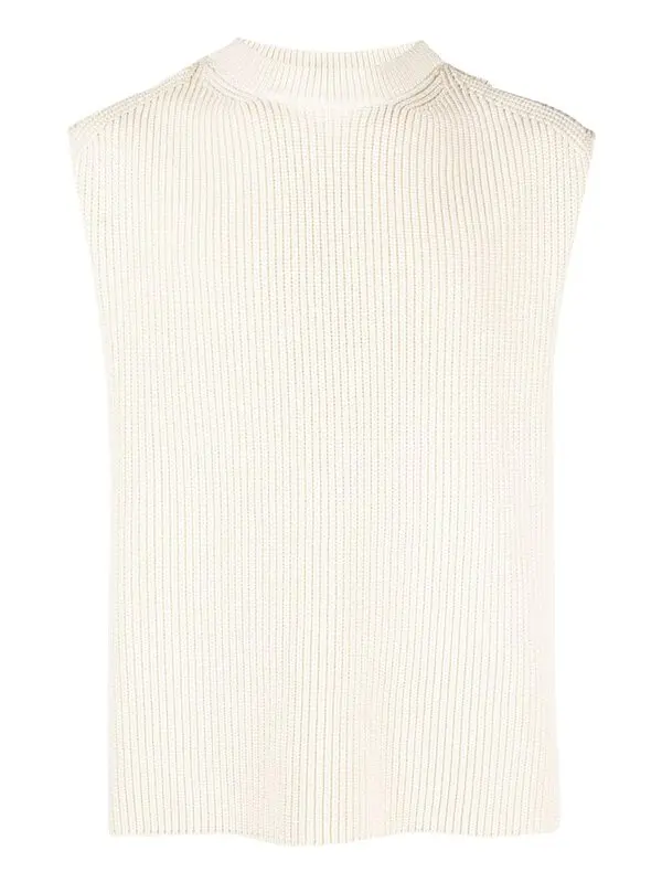 JIL SANDER Knitted Sleeveless Vest - White