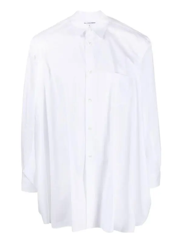 Comme Des Garçons Side-slits Cotton Shirt - White