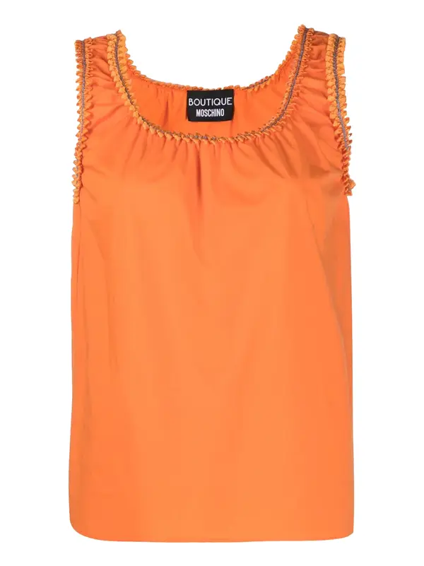 Moschino Embellished-trim Tank Top - Orange