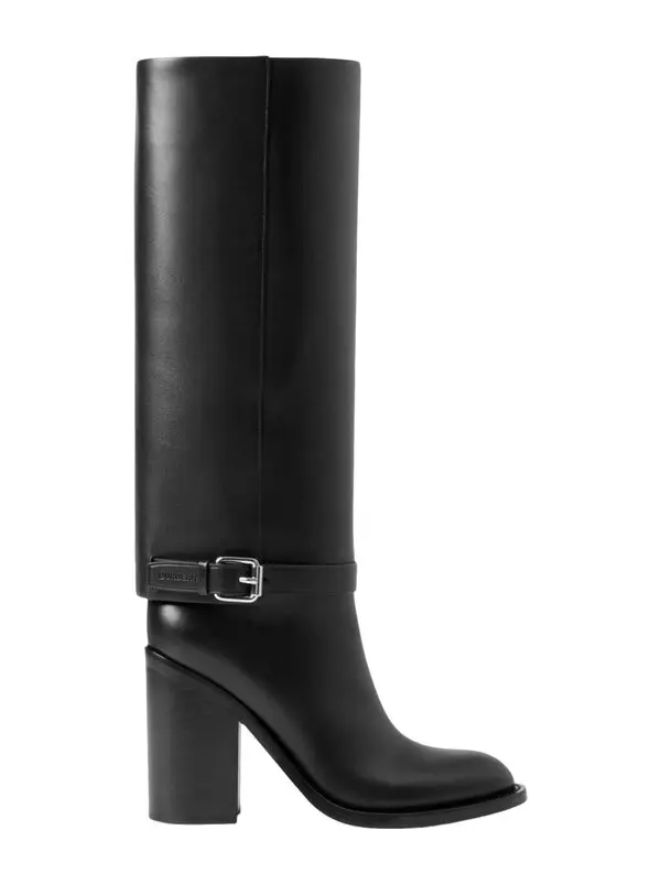 Burberry Leather Knee-high Boots - Black