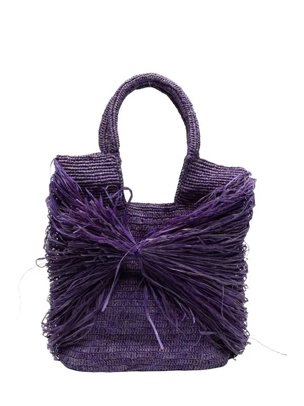 MADE FOR A WOMAN Kifafa Fringe Tote Bag - Purple