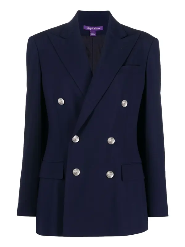 Ralph Lauren Double-breasted Wool Coat - Blue