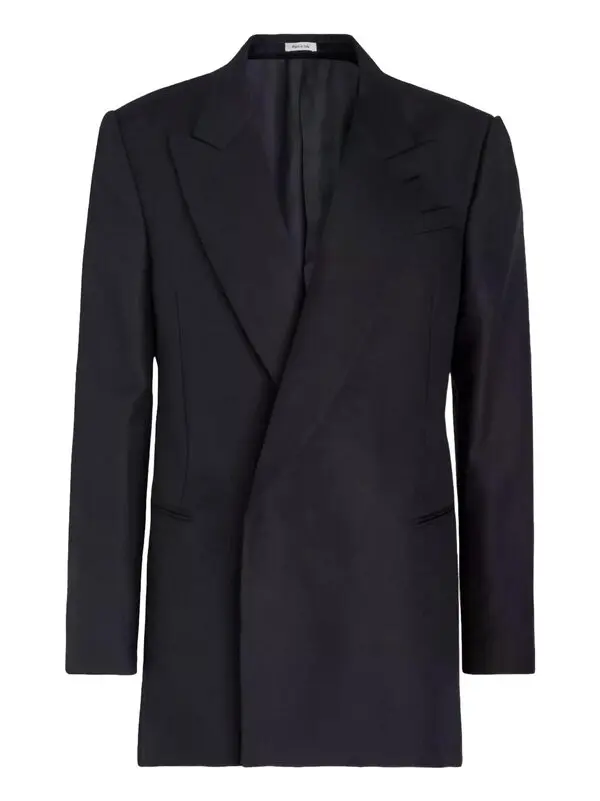 Alexander McQueen Peak-lapels Double-breasted Blazer - Blue