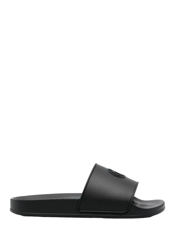 GIULIANO GALIANO Shark Embossed Logo Slides - Black