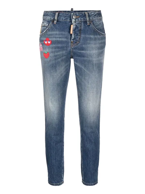 Dsquared2 Patch-detail Denim Jeans - Blue