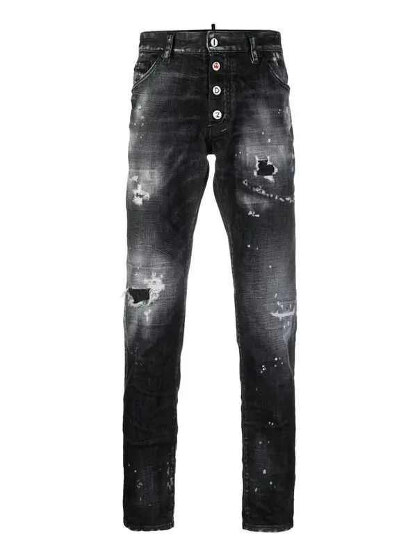 Dsquared2 Slim-cut Distressed Jeans - Black