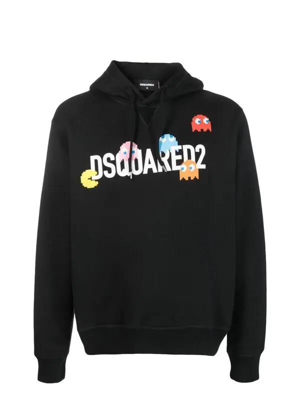 Dsquared2 Logo-print Cotton Hoodie - Black