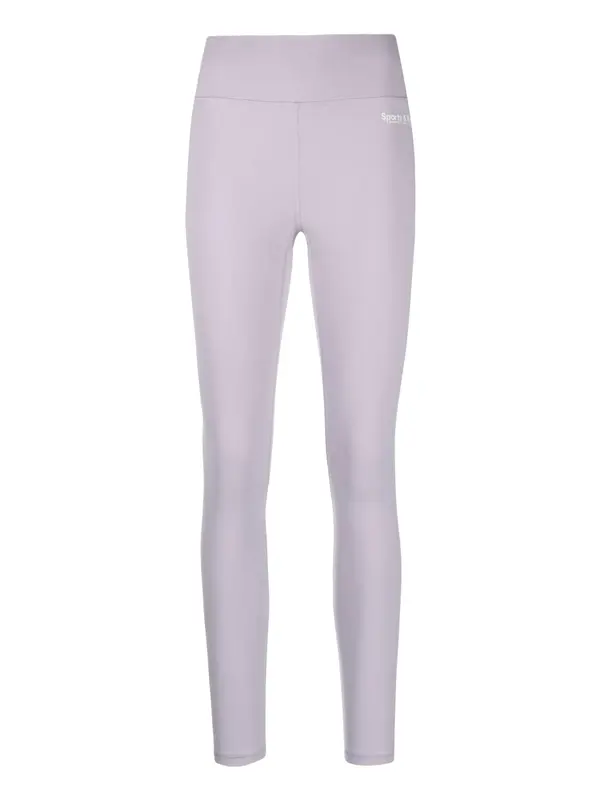 SPORTY & RICH Logo-print High-waisted Leggings - Purple