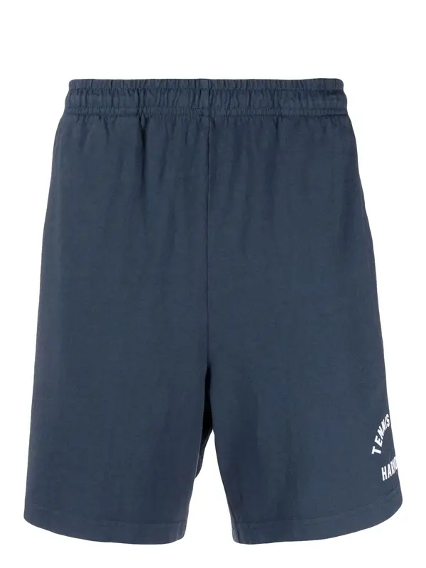 Harmony Logo-print Cotton Track Shorts - Blue
