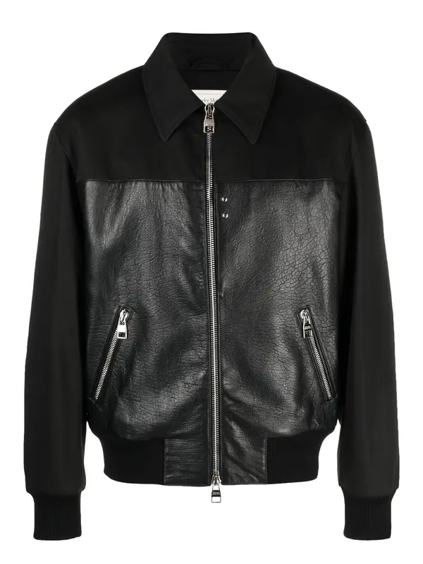 Alexander McQueen Panelled Zipped Bomber Jacket - Black