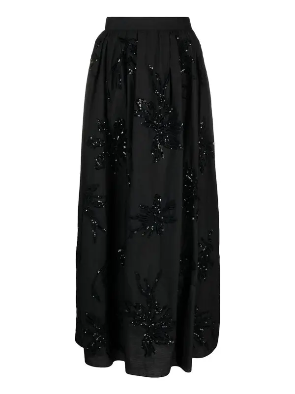 Brunello Cucinelli Sequin-embellished Maxi Skirt - Black