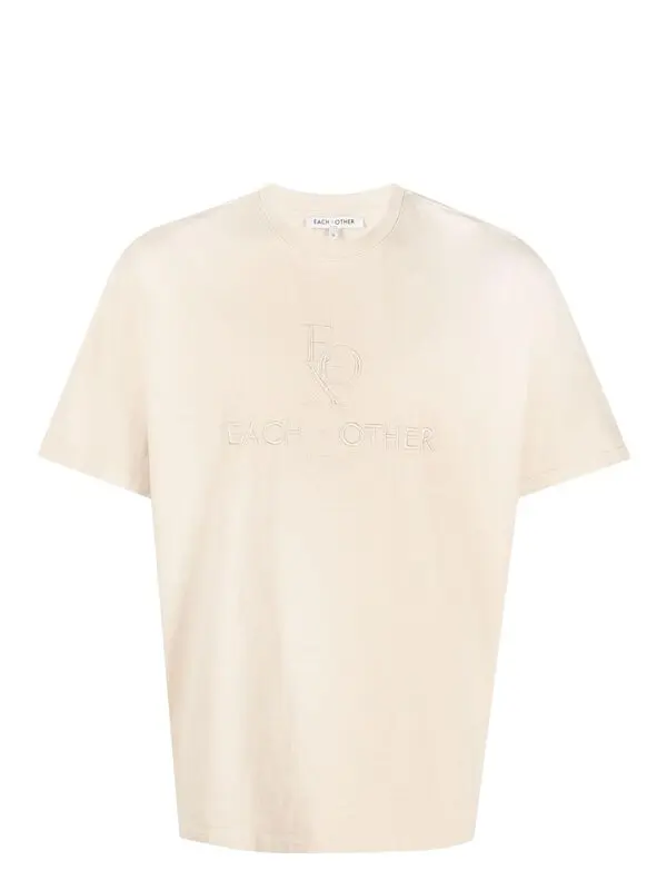 Each X Other Logo-embroidered Cotton T-shirt - Neutrals