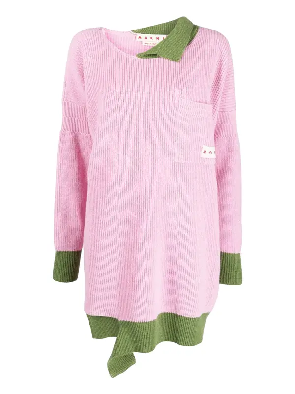 Marni Shetland Asymmetric Jumper - Pink