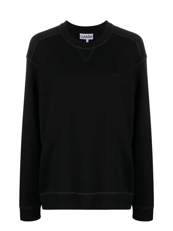 GANNI Isoli Drop-shoulder Sweatshirt - Black