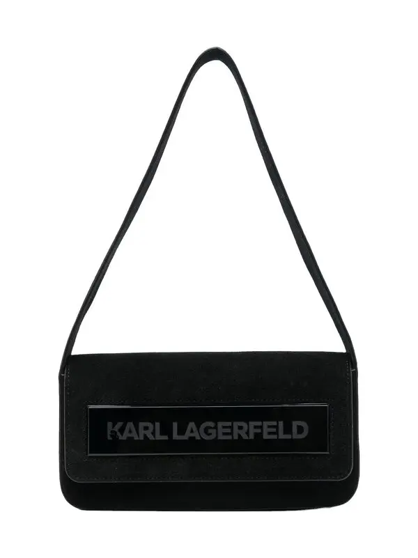 Karl Lagerfeld Ikon K Medium Flap Shoulder Bag - Black