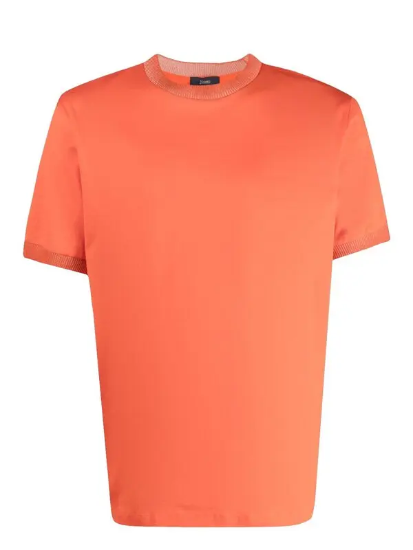 Herno Crew-neck Cotton T-shirt - Orange