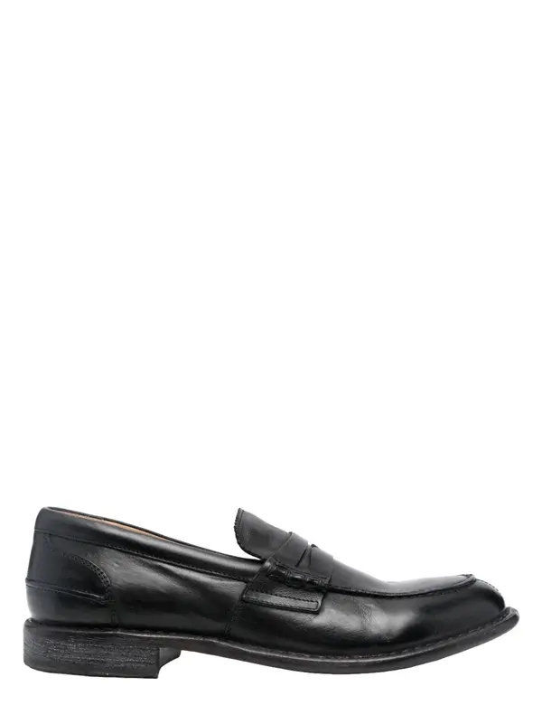 Moma Penny-slot Leather Loafers - Black