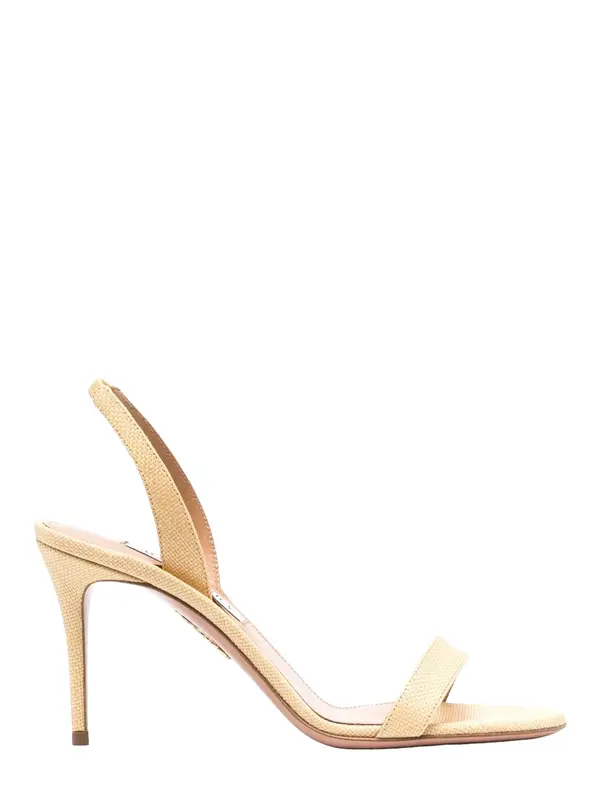 AQUAZZURA 95mm Single-strap Leather Sandals - Neutrals