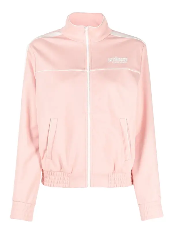 SPORTY & RICH Logo-embroidered Zip-up Jacket - Pink