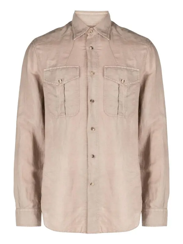 Brunello Cucinelli Two-pocket Long-sleeved Shirt - Brown